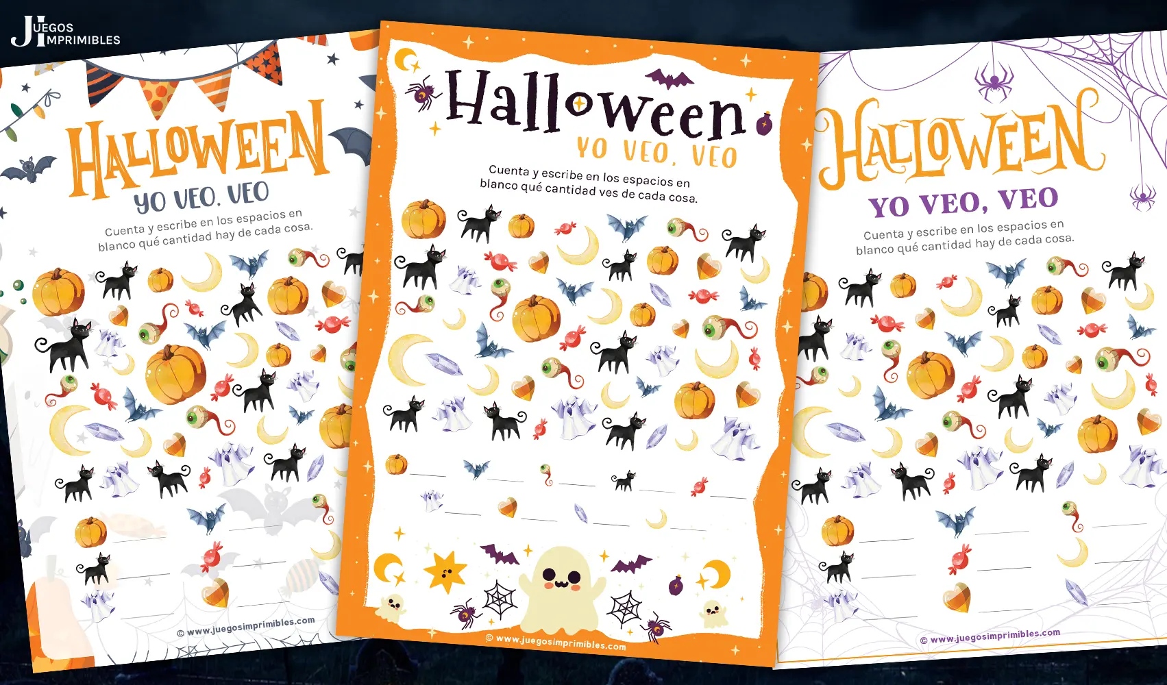 Yo Veo Veo de Halloween para niños - Juegos Imprimibles