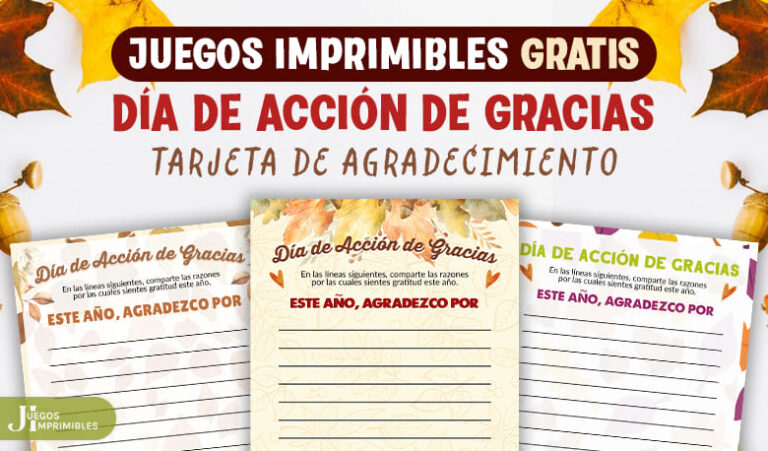 Tarjetas de Agradecimiento para Día de Acción de Gracias - Juegos ...